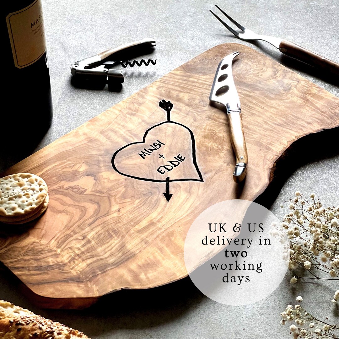 Personalized Carved Heart Cheese Board Personalized Cheeseboard ...