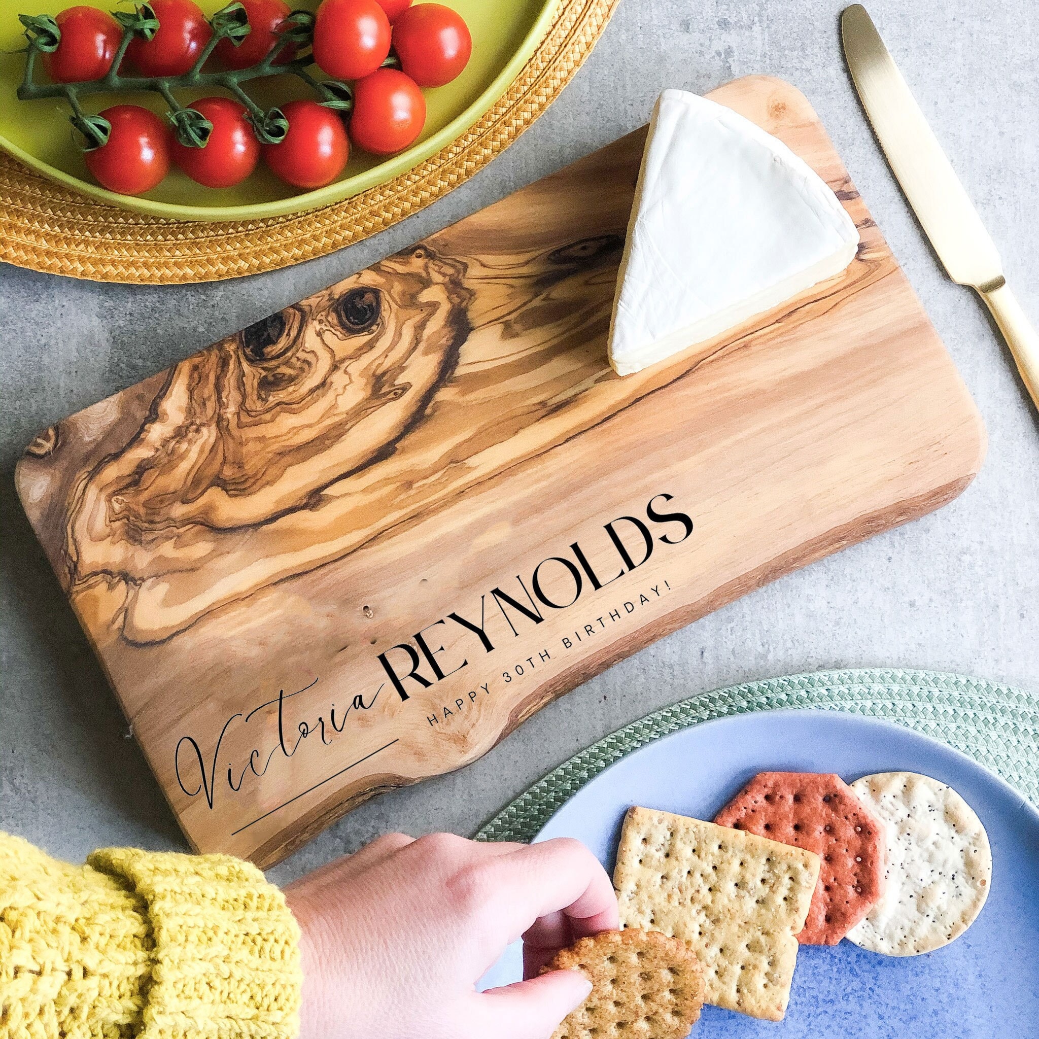 Personalized Rustic Wooden Cheese Board Personalised - Etsy