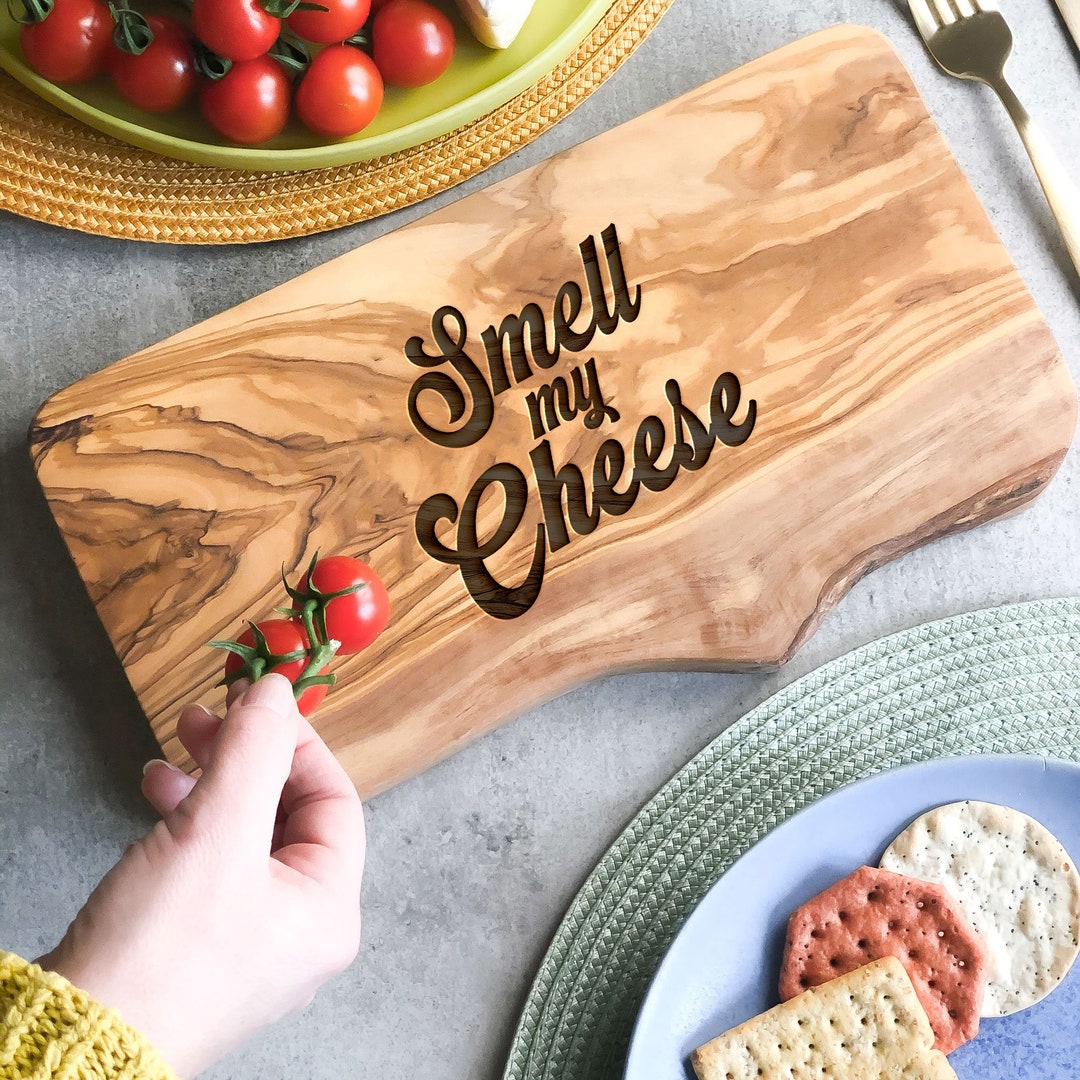 Rustic 'smell My Cheese' Engraved Cheeseboard | Birthday Gift | Hew ...