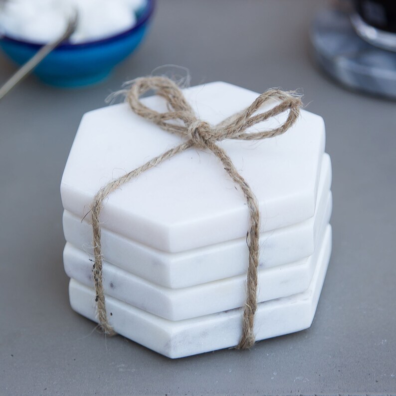 Set of 4 Marble Coasters Handmade Homeware Wine Coasters - Etsy UK