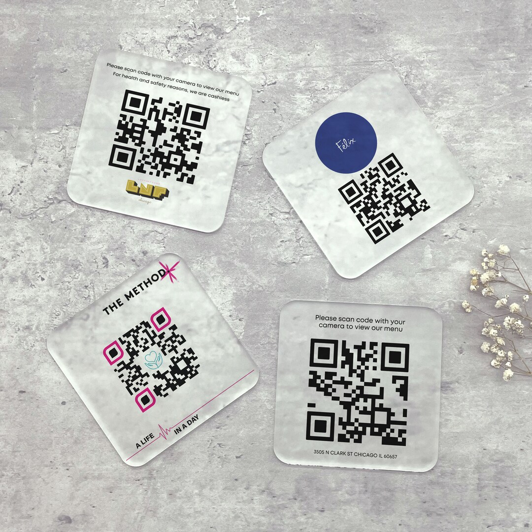 Your Own QR Code & Logo Printed Acrylic Coaster, Wedding Logo, Company ...