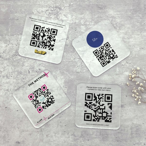 Qr Code Coasters - Etsy