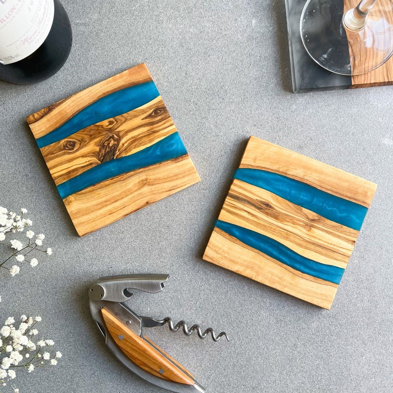 Wood Resin Coasters - Etsy