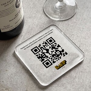 Your Own QR Code & Logo Printed Acrylic Coaster, Wedding Logo, Company ...