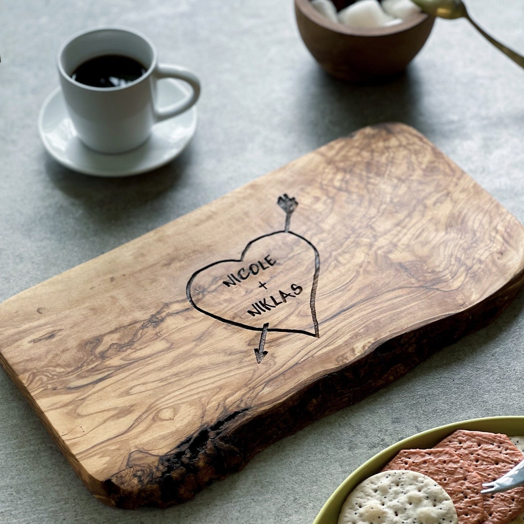 Personalized Carved Heart Cheese Board Personalized Cheeseboard ...