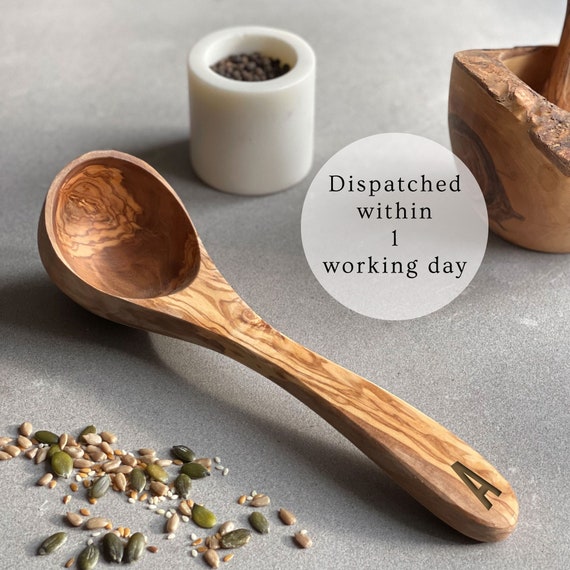 Personalised Olive Wood Ladle Wooden Utensil Traditional Kitchen Tools 2 Sizes Personalized Etsy UK