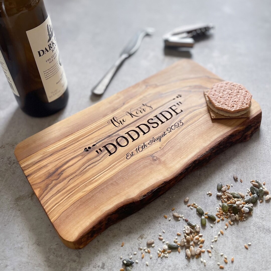 Personalised Rustic Cutting Board Gift Personalised Wedding Gift Hew ...