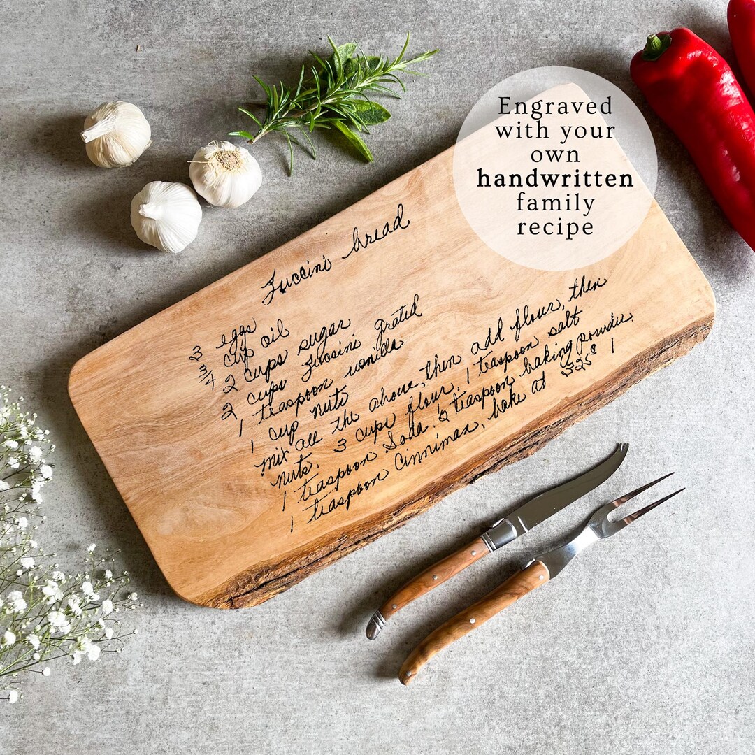 Engraved Handwritten Recipe Cutting Board | Personalised Family Recipe ...
