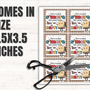 Smores Teacher Tag Teacher Smore Appreciation Tag Printable Smore Tag ...