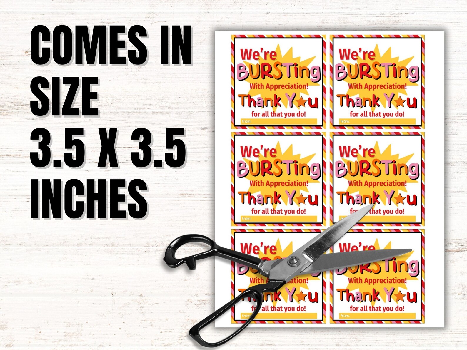 Bursting With Appreciation Candy Gift Tags Staff Candy Appreciation ...