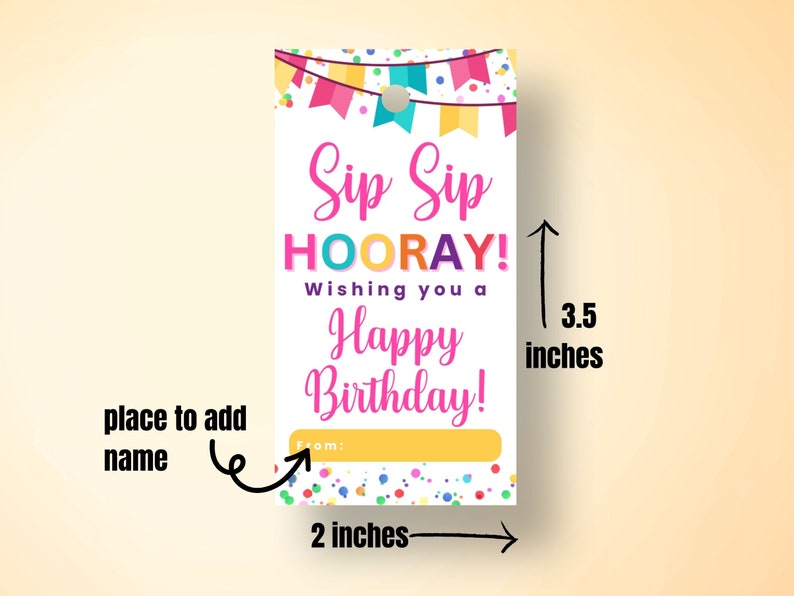 Sip Sip Hooray Birthday Gift Tag Printable Sip Sip Hooray Happy ...