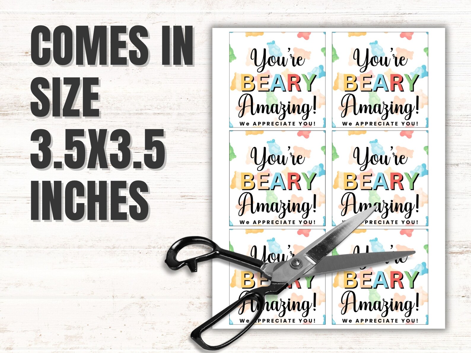 Gummy Bear Appreciation Candy Gift Tag Gift Tag for Employee ...