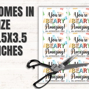 Gummy Bear Appreciation Candy Gift Tag Gift Tag for Employee ...