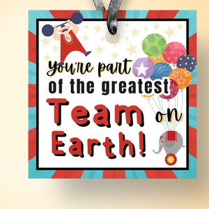 Circus Staff Appreciation Gift Tags Teacher Appreciation Tag Staff ...