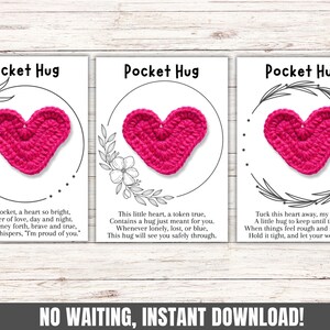 Printable Card for Pocket Hug Pocket Hug Heart Card Template Card ...