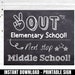 Next Stop Middle School Sign Printable Chalkboard Middle School Sign ...