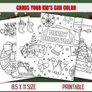 Printable Christmas Cards for Kids to Color Christmas - Etsy