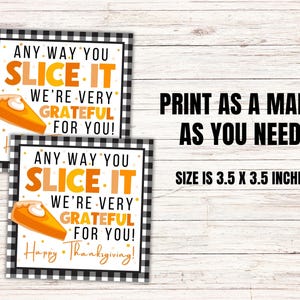 Teacher Pumpkin Pie Takes Thankful for You Staff Pie Appreciation Tags ...