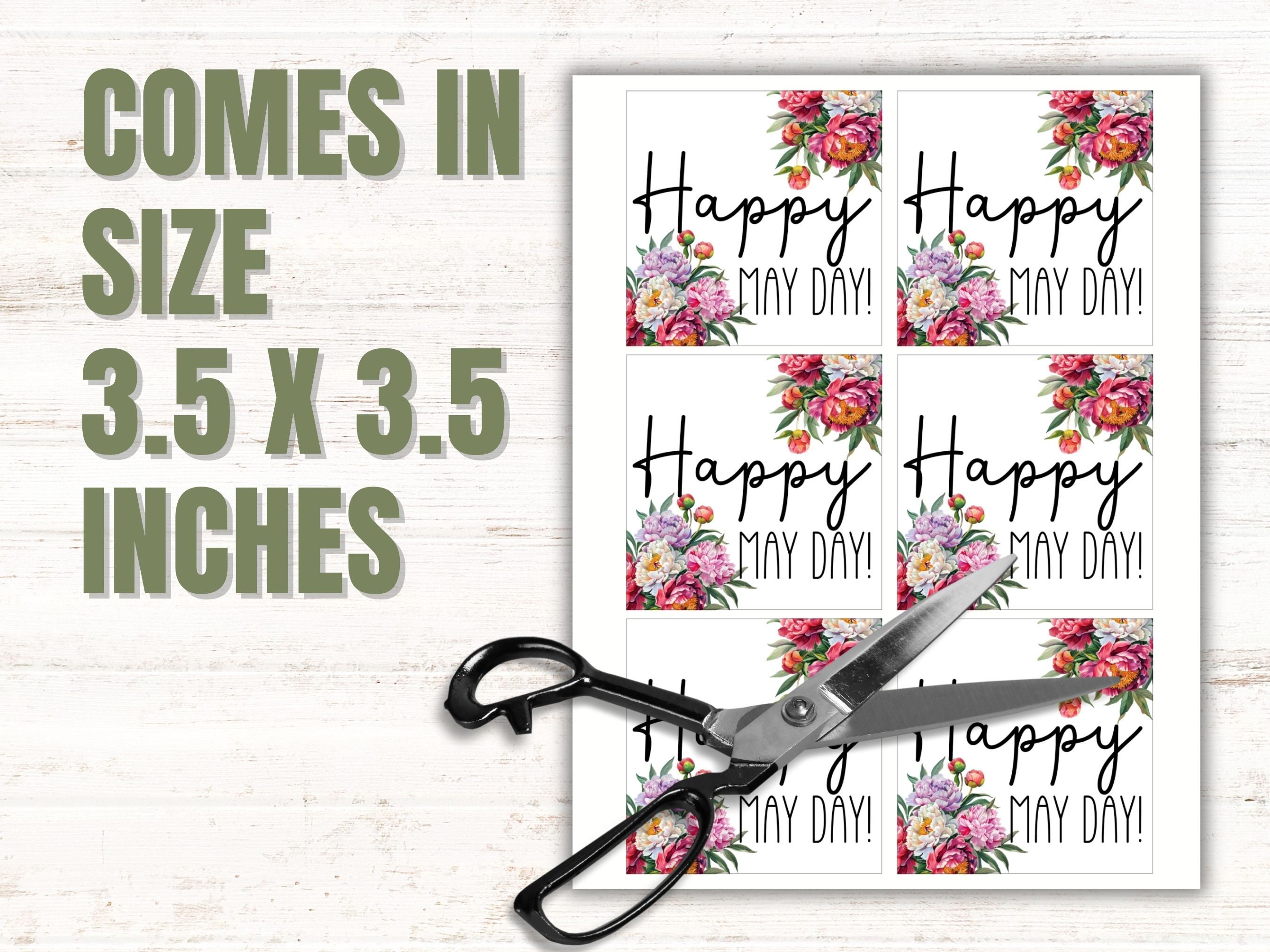 May Day Gift Tags Printable May Day Flower Tags Happy May Day Favor ...