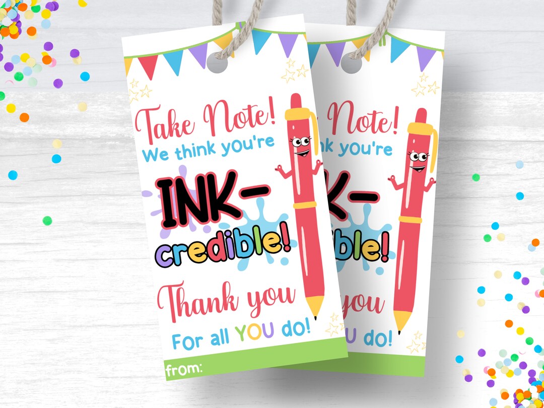 Teacher Appreciation Gifts Tags for Pens Appreciation Teacher Pen Gift ...