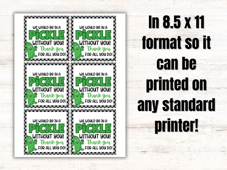 Pickle Appreciation Gift Tag Teacher Appreciation Tag Volunteer ...