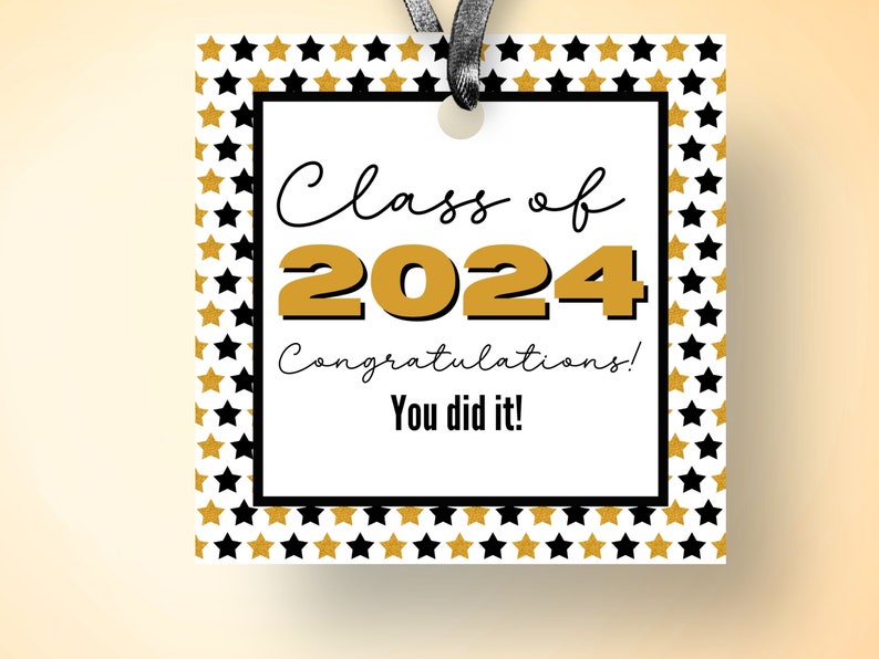 2024 Graduation Tags Printable Gift Tags Class of 2024 Tags Grad Party ...