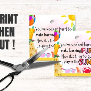 Teacher Appreciation End of Year Teacher Gift Tag Beach Towel Gift Tag ...