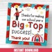 End of School Year Circus Appreciation Gift Tags Teacher Appreciation ...