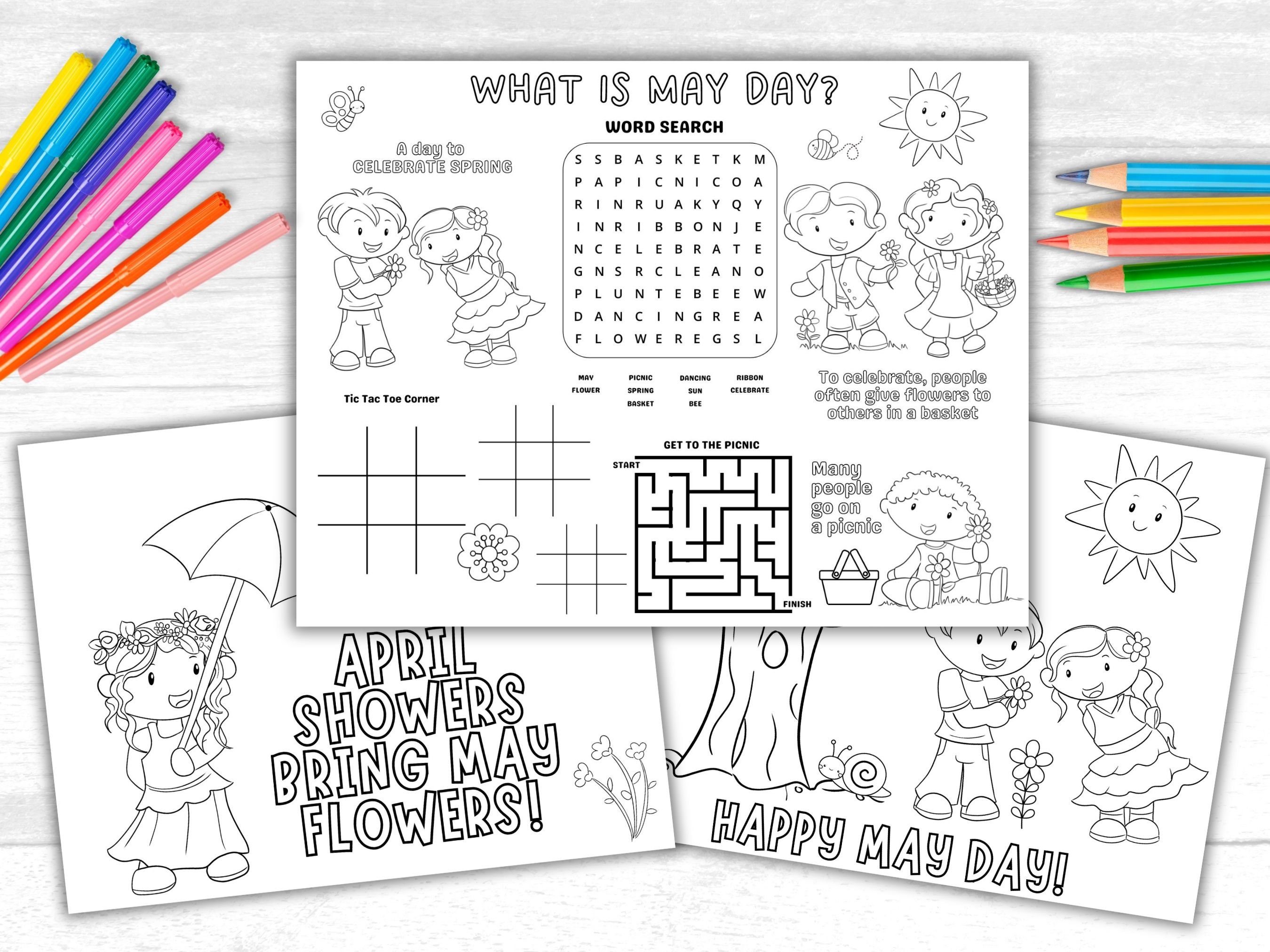 May Day Activity Pages May Day Coloring Pages May Day Craft Activity ...