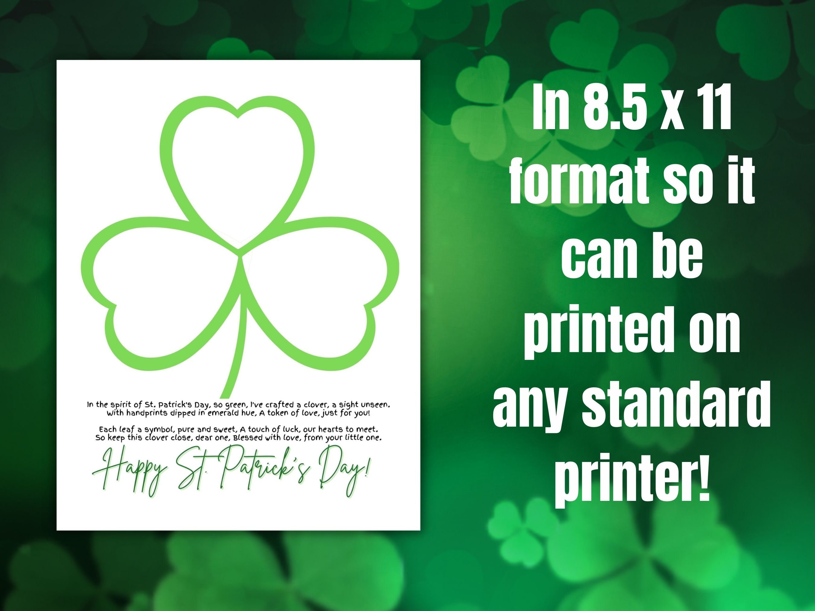 St Patrick's Day Clover Handprint Craft, Activities for Preschool and ...