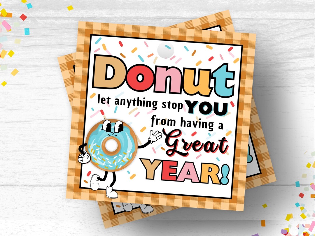 Back to School Donut Tag Printable 1st Day of School Tag Back to School ...