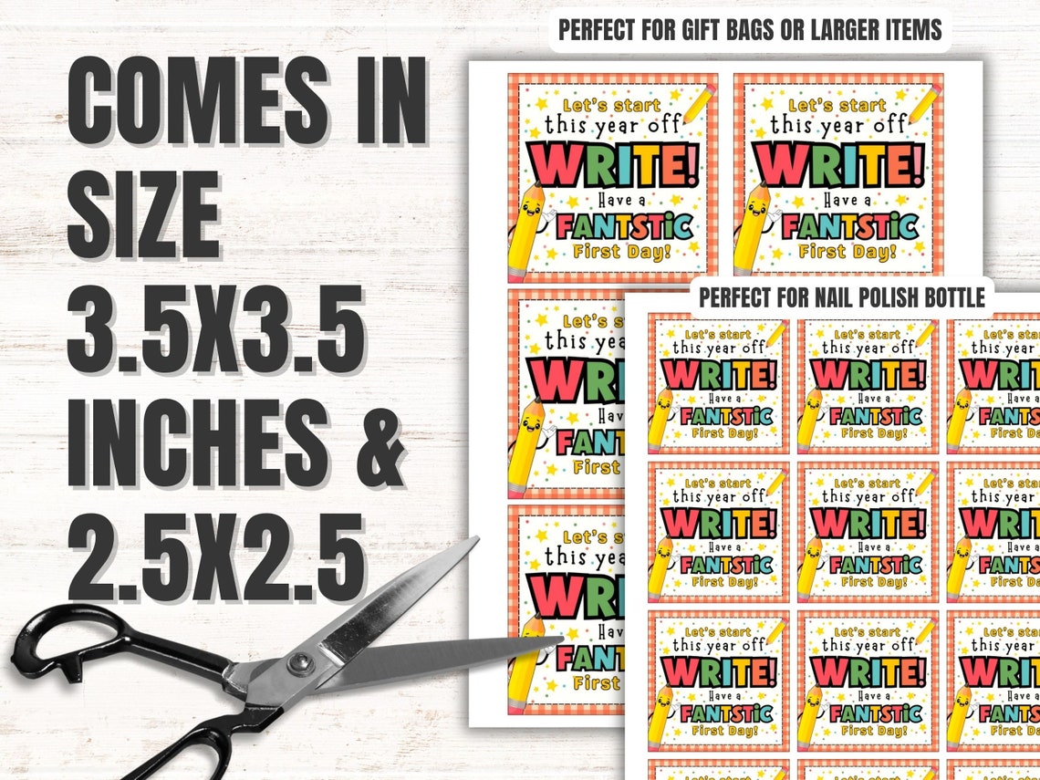 Back to School Tag Printable First Day of School Pencil Tag Teacher ...