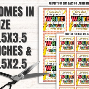 Back to School Gift Tags for Pencils Printable First Day of School ...