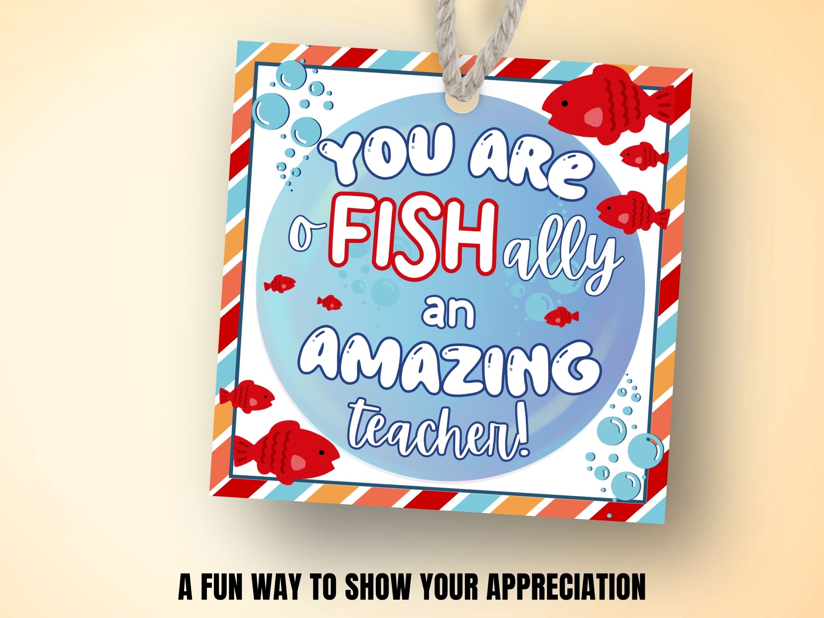 Teacher Appreciation Candy Fish Gift Tags Thank You Teacher Gift Tag ...