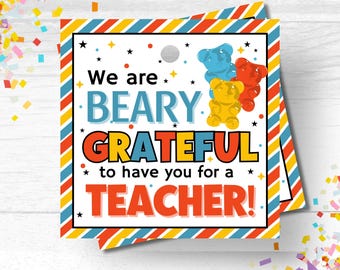 Gummy Bear Candy Printable Tags | Thank You Candy Tags | Thank You ...