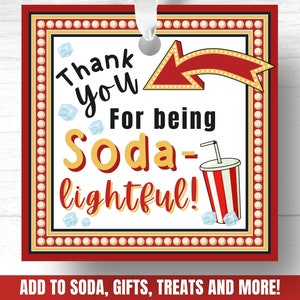 Soda Gift Tag Teacher Appreciation Tags Staff Appreciation Soda ...