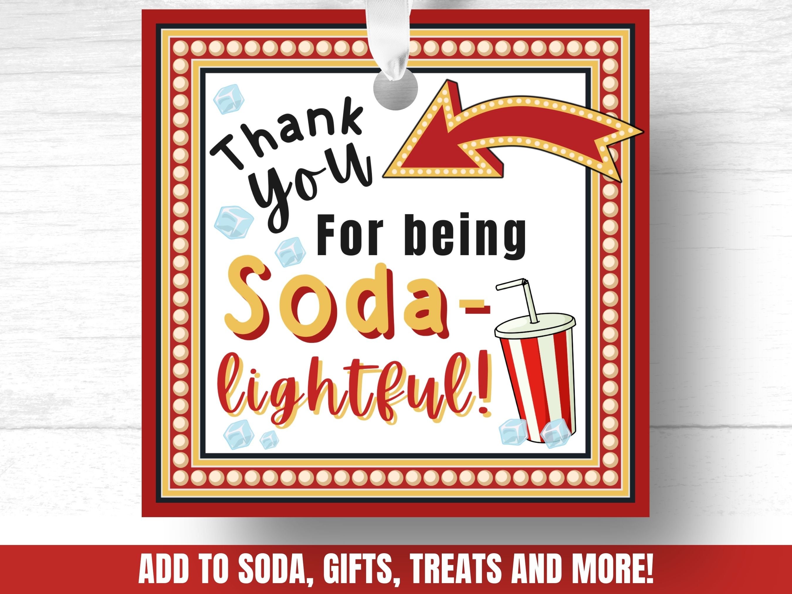 Soda Gift Tag Teacher Appreciation Tags Staff Appreciation Soda ...
