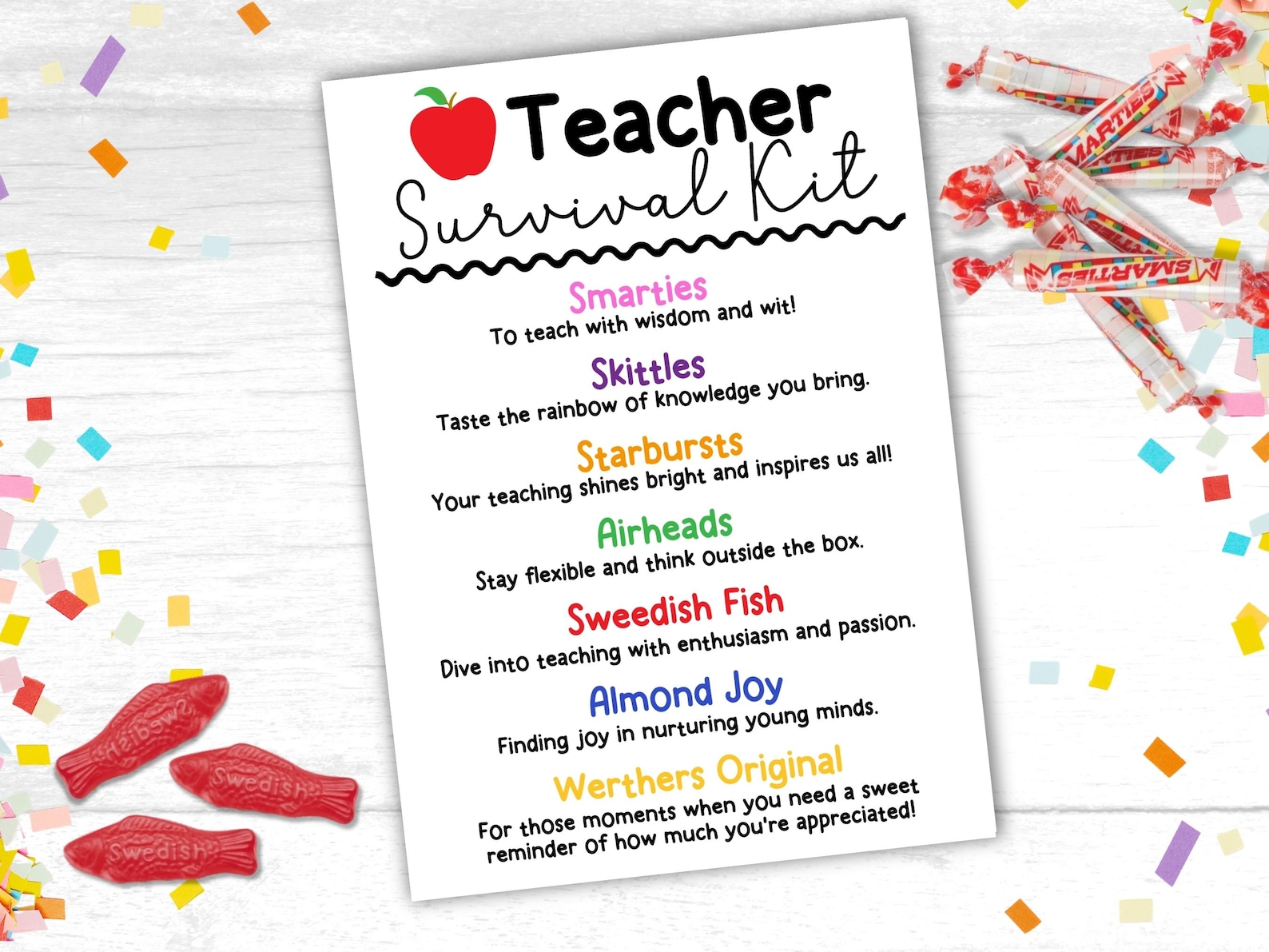 Teacher Survival Kit Gift Tags Printable Teacher Survival Kit Gift ...