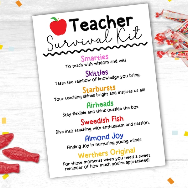 Teacher Survival Kit - Etsy