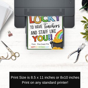 St. Patrick's Day Teacher & Staff Appreciation Sign Printable Teacher ...
