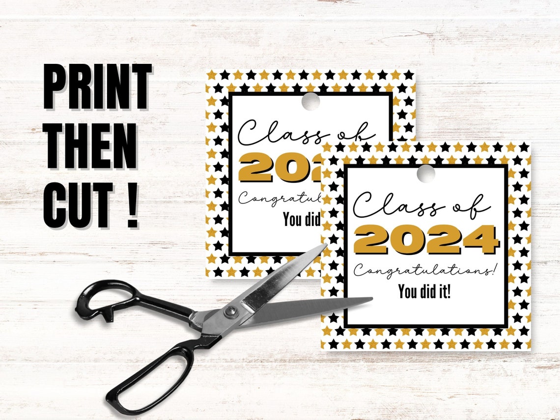 2024 Graduation Tags Printable Gift Tags Class of 2024 Tags Grad Party ...