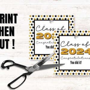 2024 Graduation Tags Printable Gift Tags Class of 2024 Tags Grad Party ...
