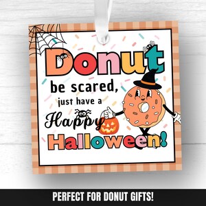 Halloween Donut Tag Halloween Appreciation Donut Tag Teacher ...