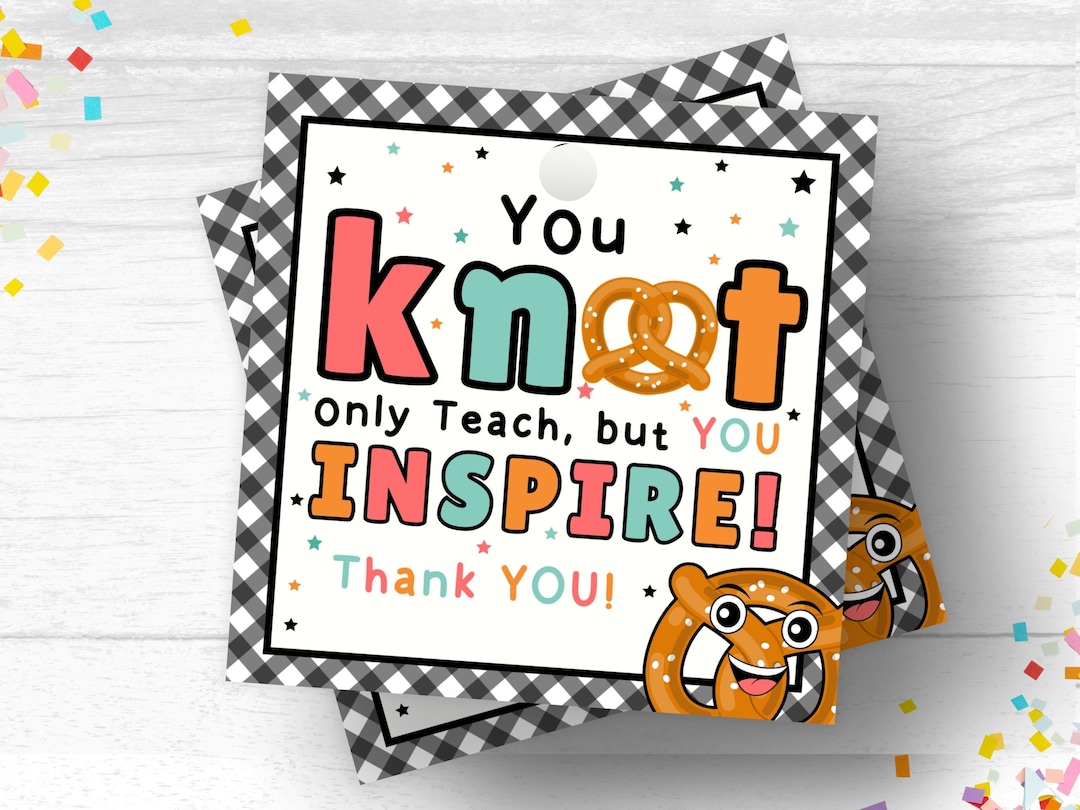 Pretzel Teacher Appreciation Printable Tag Instant Download Pretzel ...