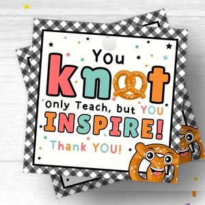 Pretzel Teacher Appreciation Printable Tag Instant Download Pretzel ...