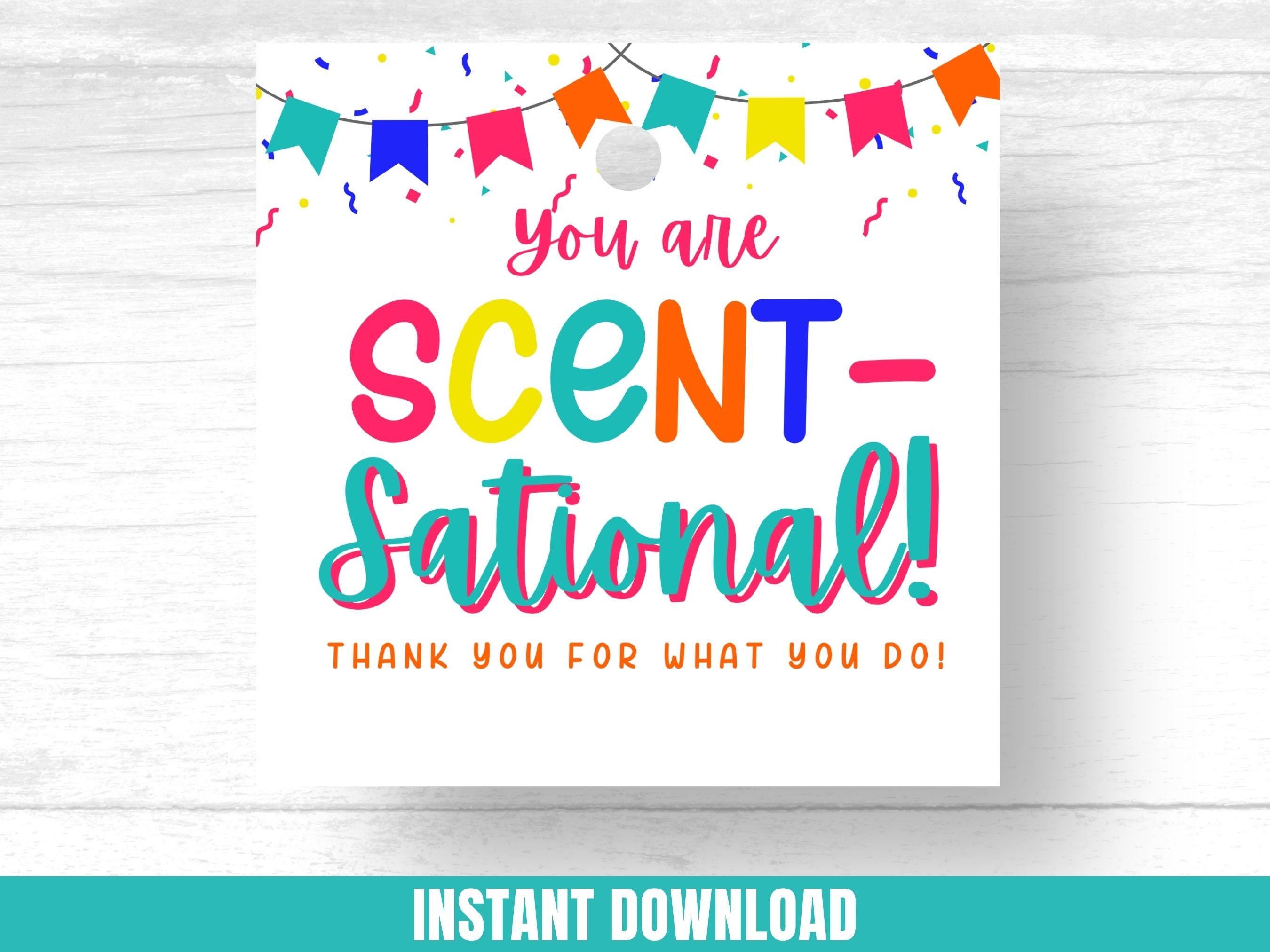 Scent-sational Candle Tag Teacher Appreciation Tag Candle Gift Tag ...