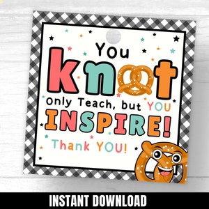 Pretzel Teacher Appreciation Printable Tag Instant Download Pretzel ...
