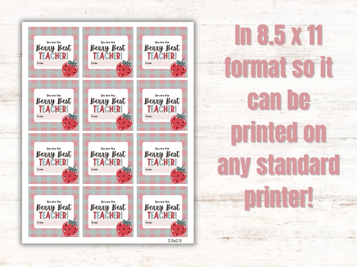 Berry Best Teacher Appreciation Gift Tag Primary Teacher Appreciation ...