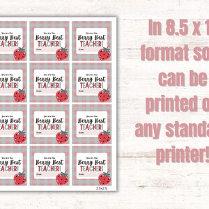 Berry Best Teacher Appreciation Gift Tag Primary Teacher Appreciation ...