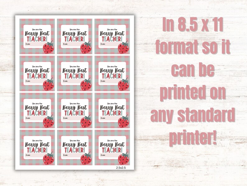 Berry Best Teacher Appreciation Gift Tag Primary Teacher Appreciation ...